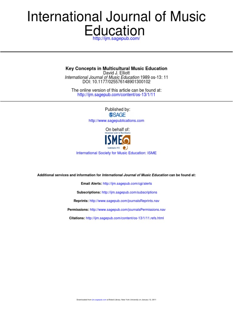 Key Concepts in Multicultural Music Education | PDF | Multiculturalism ...