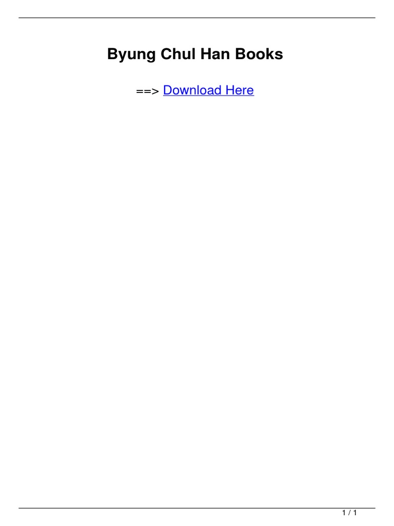 Byung Chul Han Book Downloads | PDF