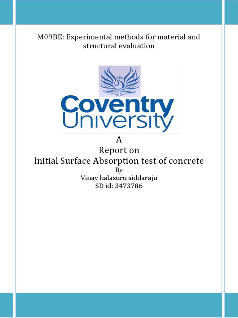 A Report On Initial Surface Absorption Test of Concrete | Download Free ...