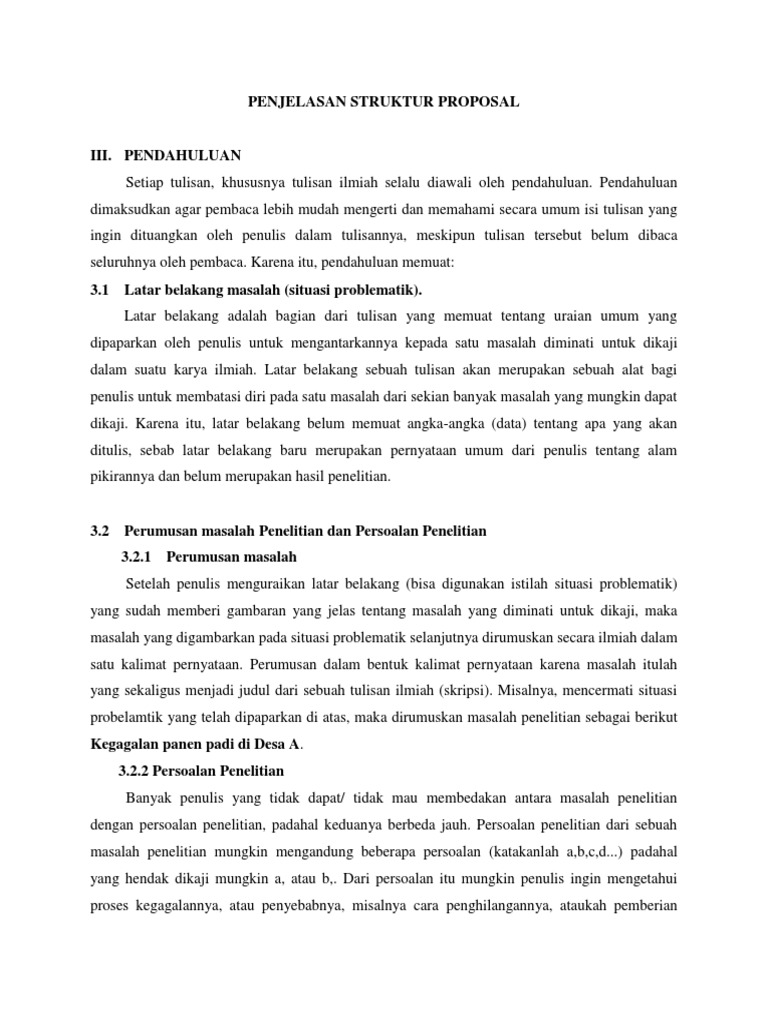 Penjelasan Struktur Proposal | PDF
