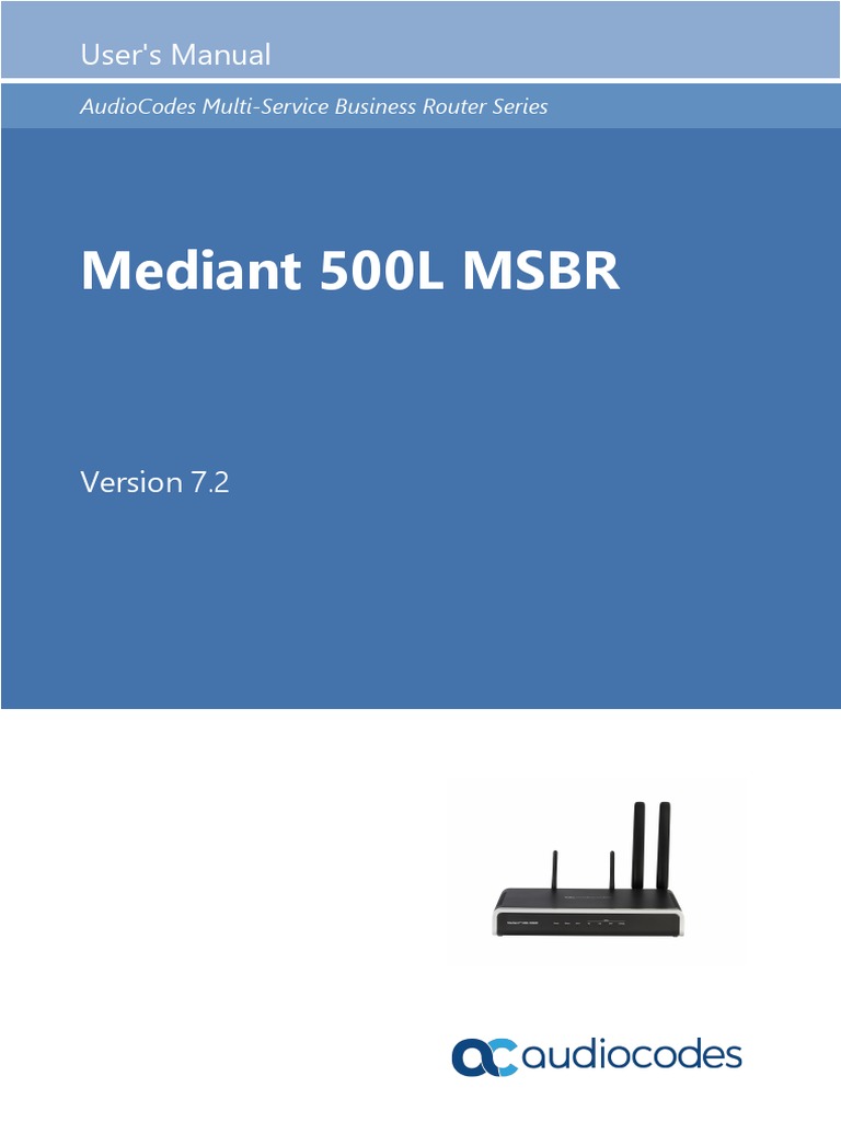AUDIOCODES Mediant 500l MSBR Users Manual Ver 72 | PDF | Public Key Certificate | Session ...
