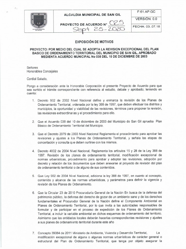 Revisión PBOT San Gil | PDF