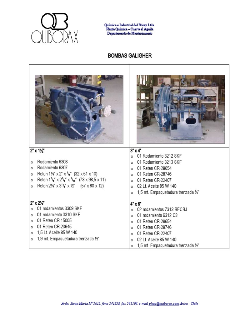 Galigher Fichas Tecnicas | PDF