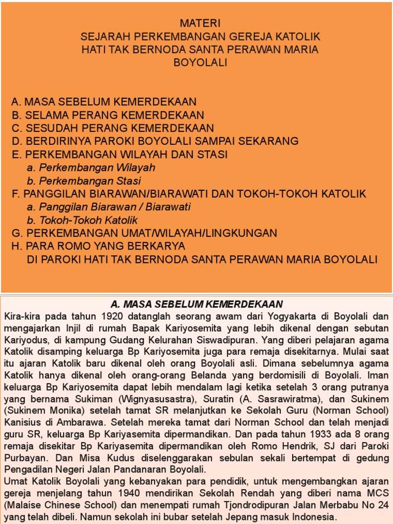 Sejarah Gereja Boyolali - Materi Krisma | PDF | Agama & Spiritualitas
