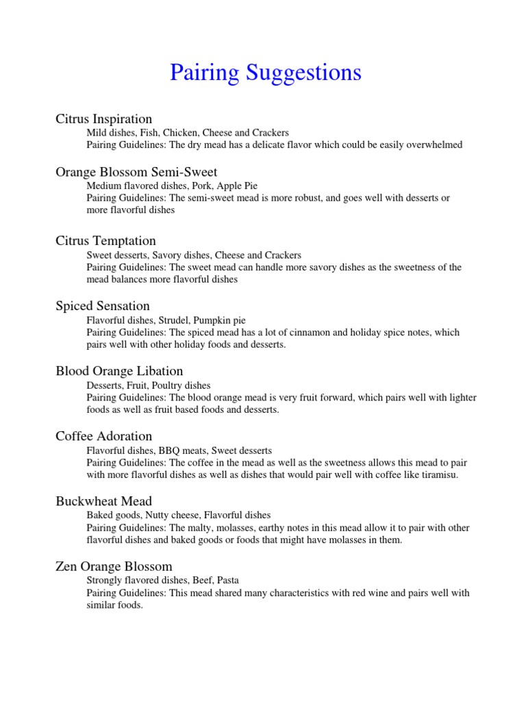 Mead Pairing Suggestions: A Guide to Matching Different Styles of Mead ...