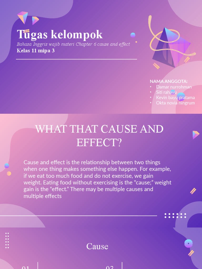 Group Assignment on Cause and Effect Relationships: A Document ...