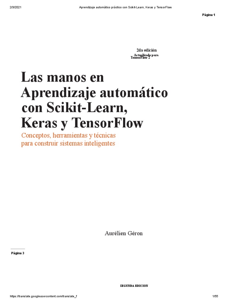 Las Manos en Aprendizaje Automático Con Scikit-Learn, Keras Y ...