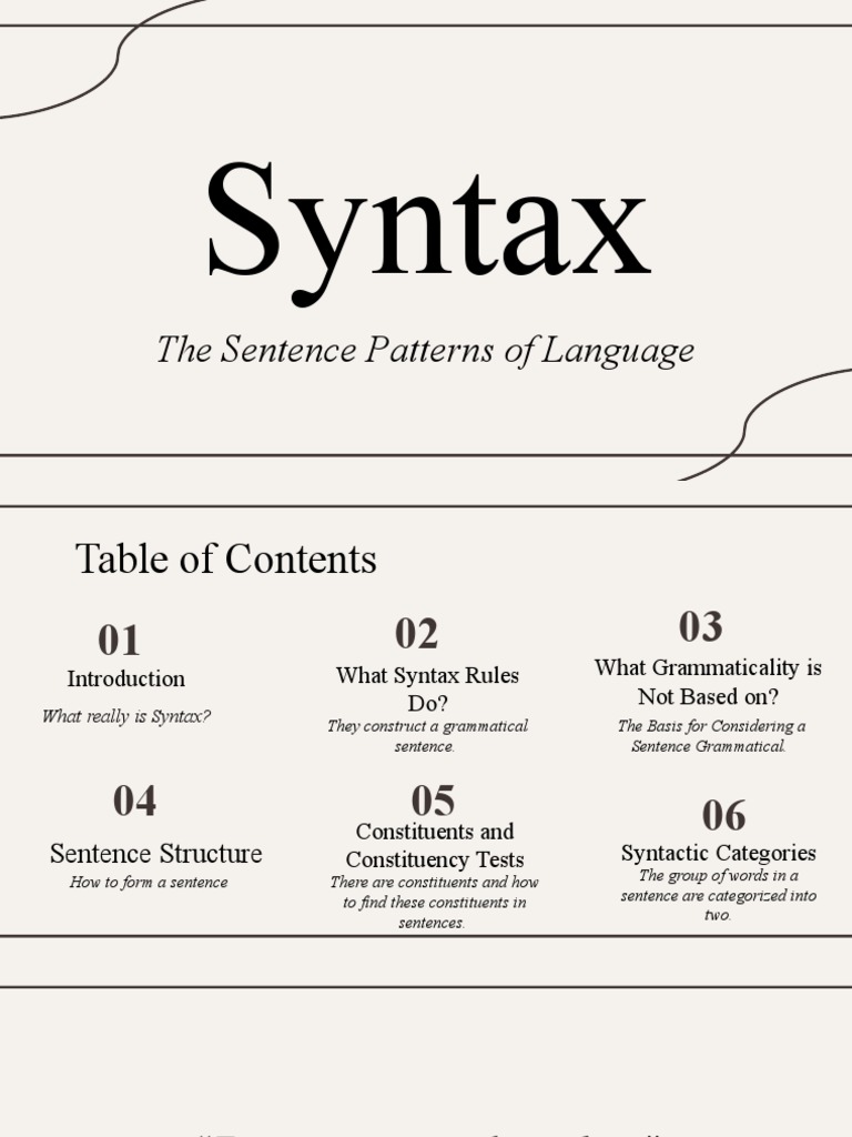 Syntax: The Sentence Patterns of Language | Download Free PDF | Phrase | Syntax