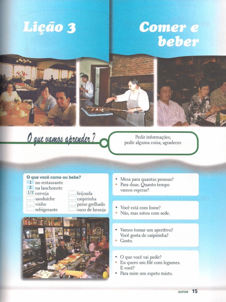 3° COMER Y BEBER Portugues | PDF