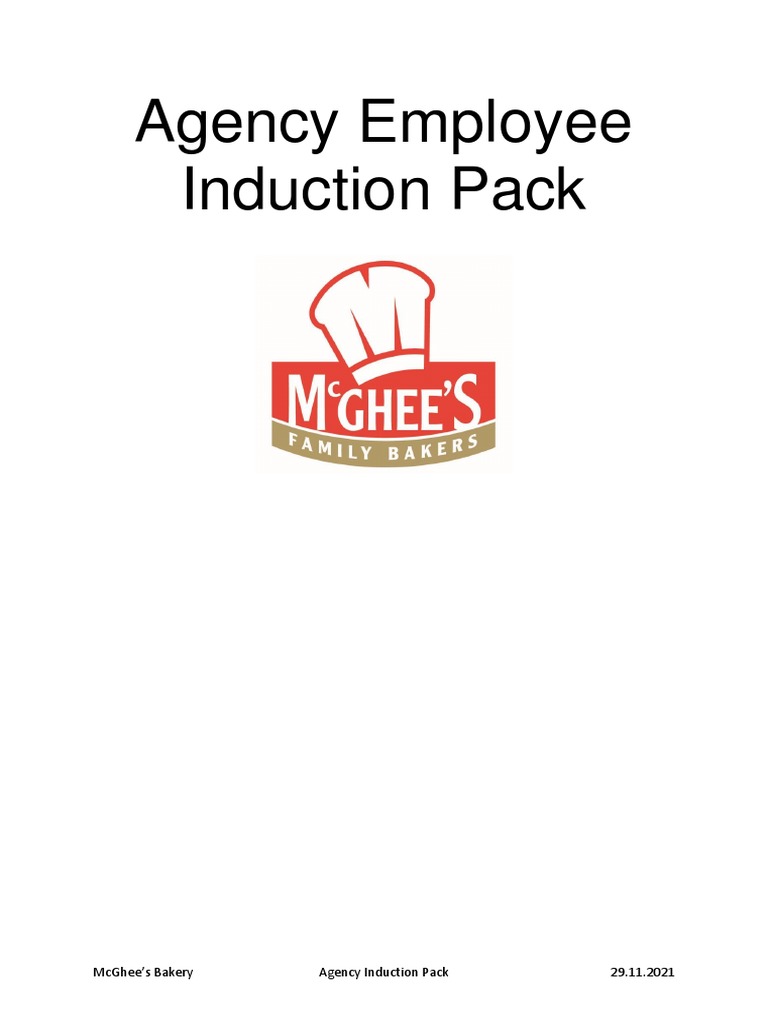 Agency Employee Induction Pack Nov 2021 | PDF | Personal Protective ...