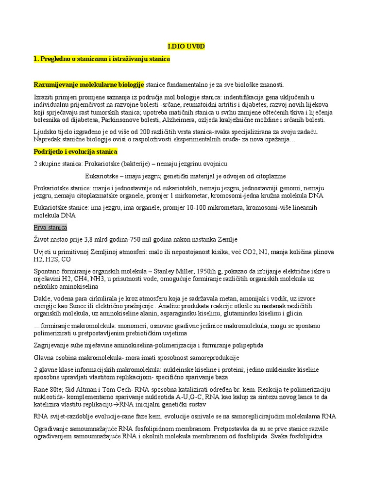 Biologija Cell Skripta | PDF