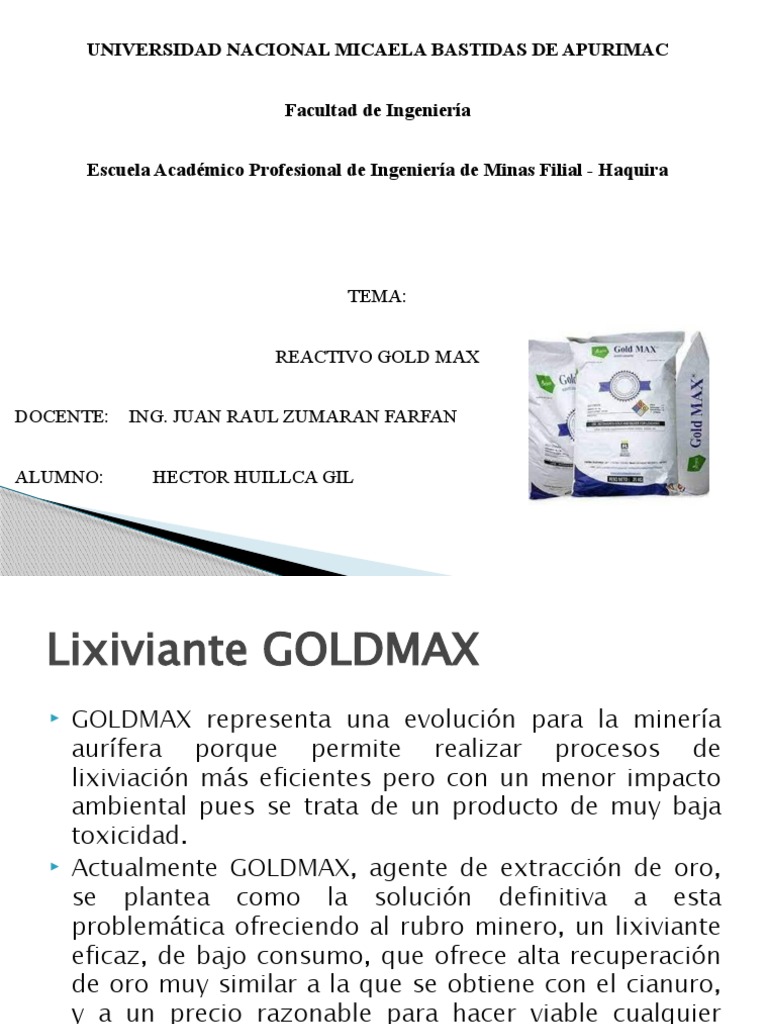 Eficiencia y Seguridad del Gold Max | PDF | Oro | Materiales