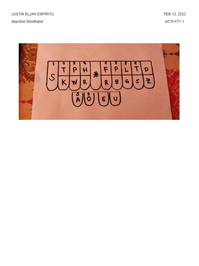 Justin Elijah Espiritu Machine Shorthand | PDF