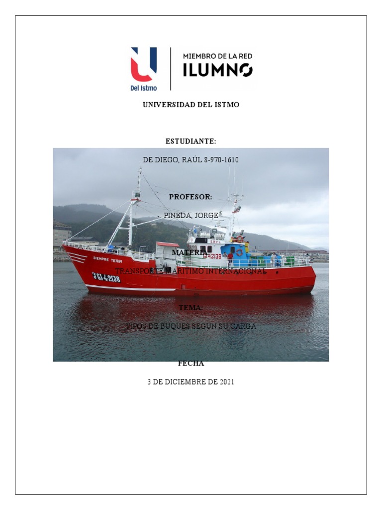 Tipos de Buques y su Carga Marítima | PDF | Gas natural licuado | Buques