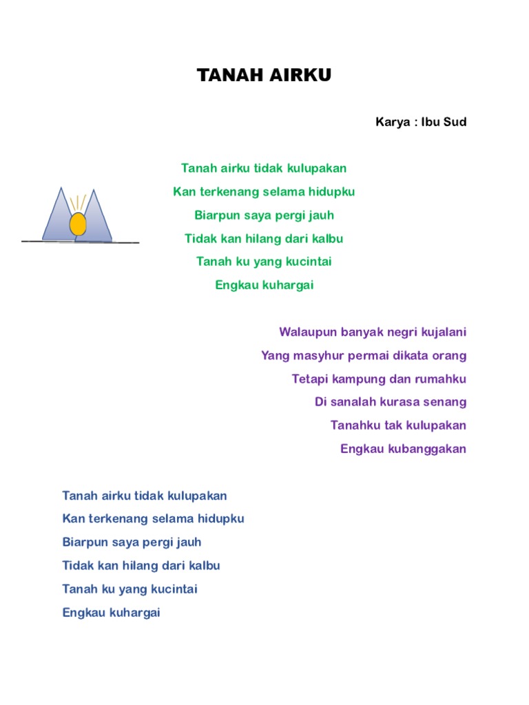 Tanah Airku - Karya Ibu Sud | PDF