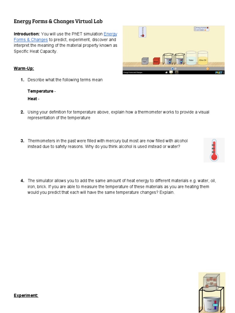 Specific Heat Capacity Lab Guide | PDF | Heat | Temperature