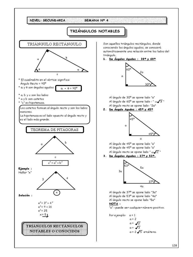 Triangulos Notables | PDF | Triángulo | Geometría Elemental