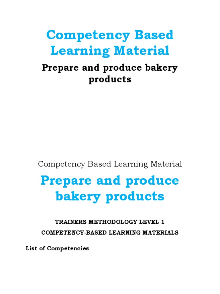 Competency Based Learning Material - Unfinish | PDF | Doughnut | Dough