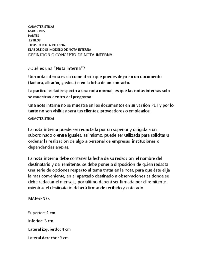 Nota Interna | PDF
