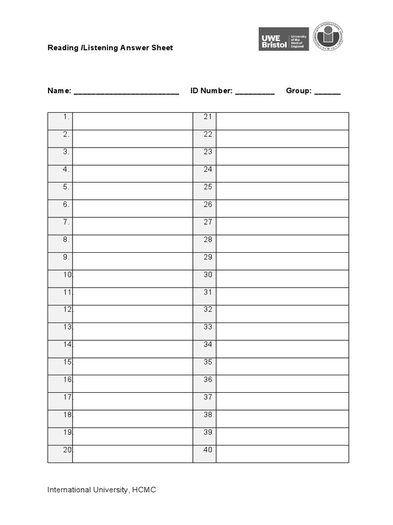 05 Reading Answer Transfer Sheet | PDF