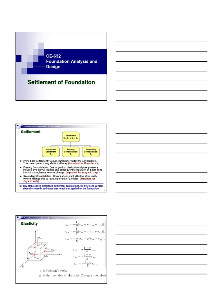 CE 632 Settlement 2009 Handout | PDF | Science & Mathematics