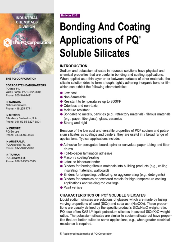 Soluble Silicates As Binders | PDF | Oxide | Sodium
