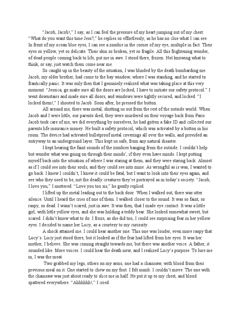 Zombie Narrative Essay | PDF