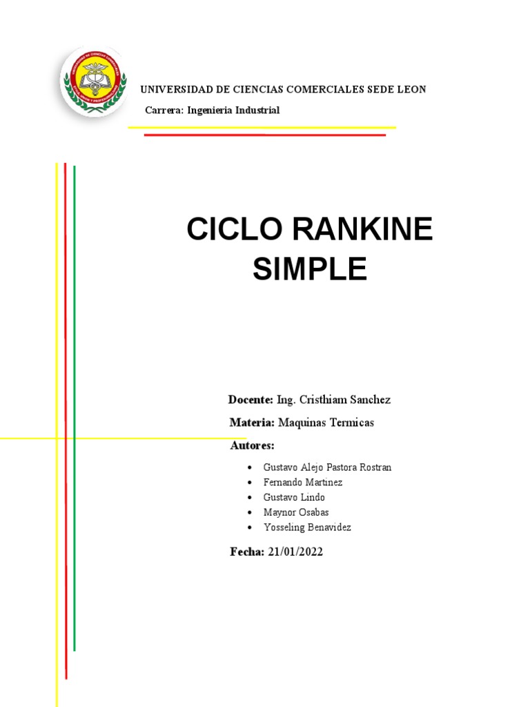 Ciclo Rankine Simple | PDF | Gases | Termodinámica