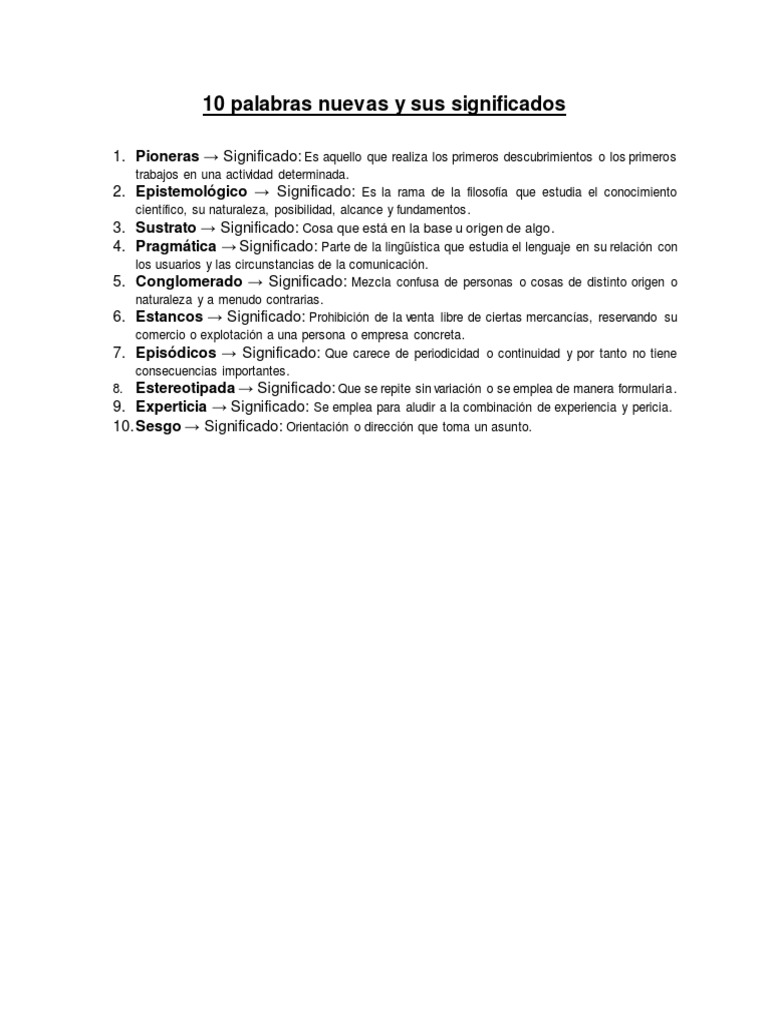 10 Palabras Nuevas | PDF