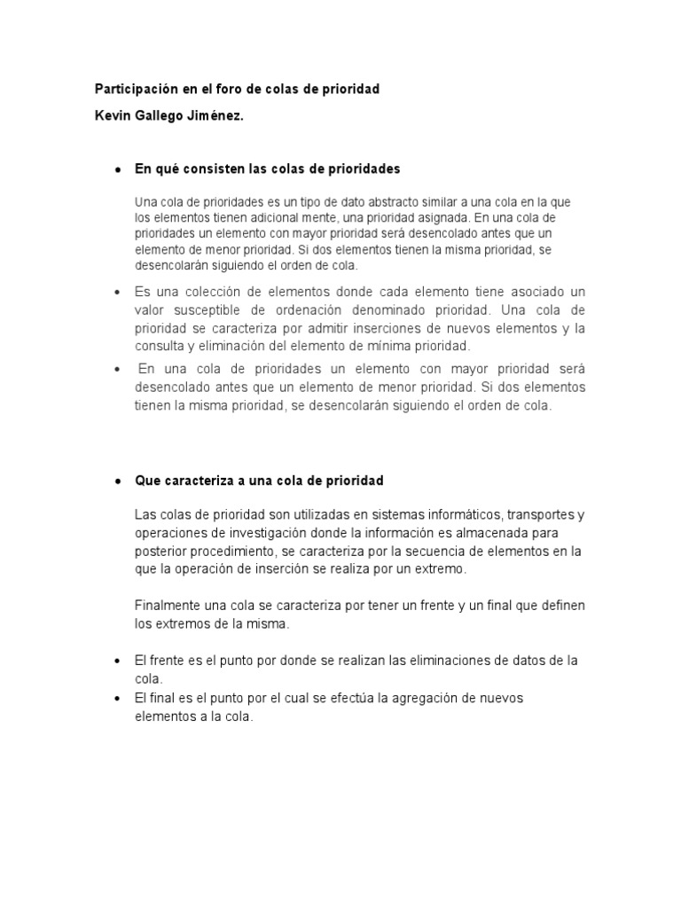 Introducción a las colas de prioridad | PDF | Cola (tipo de datos ...