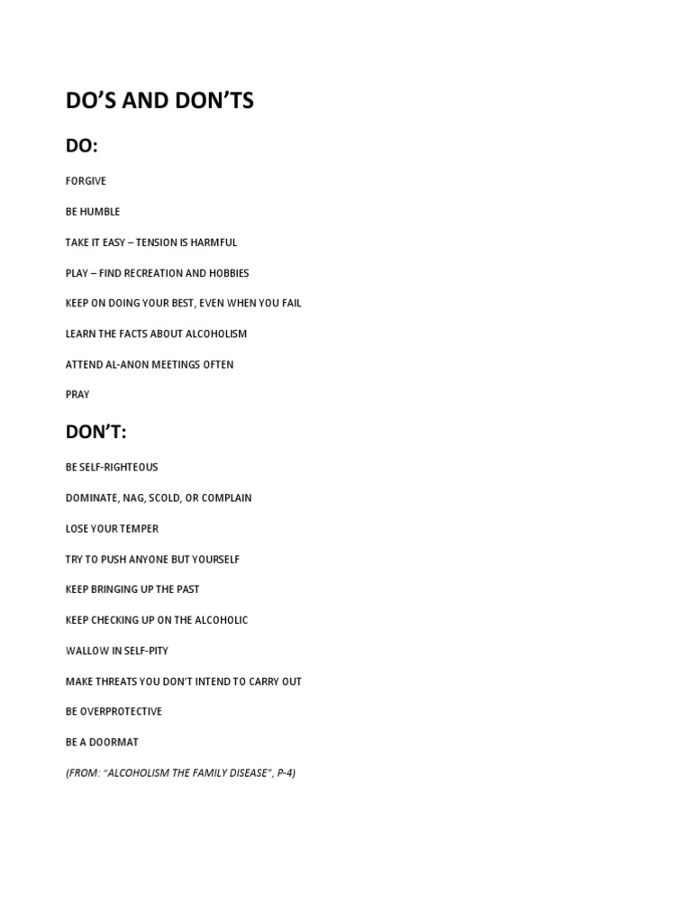 Do s And Don ts PDF