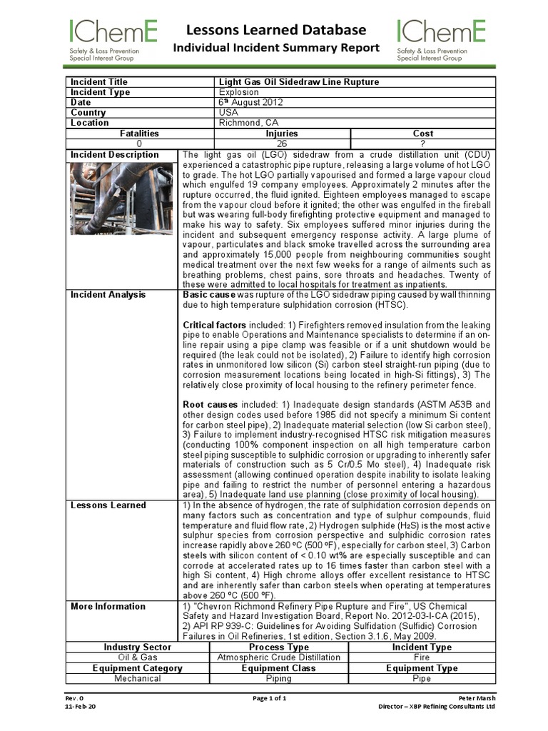 Lessons Learned Database: Individual Incident Summary Report | PDF ...