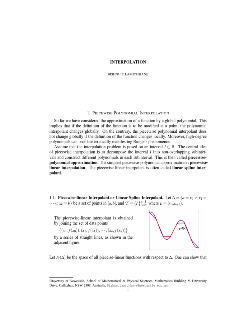 Lecture4 (Piecewise Interpolation) | PDF | Interpolation | Spline (Mathematics)