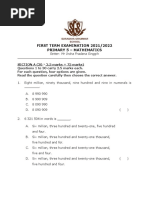Grade 7 term 1 2025 MATHEMATICS BASELINE TEST-1 | PDF | Elementary ...