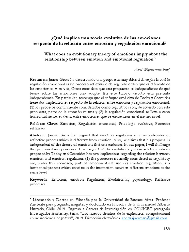 Emociones Y Regulacion Emocional Pdf Las Emociones Atención