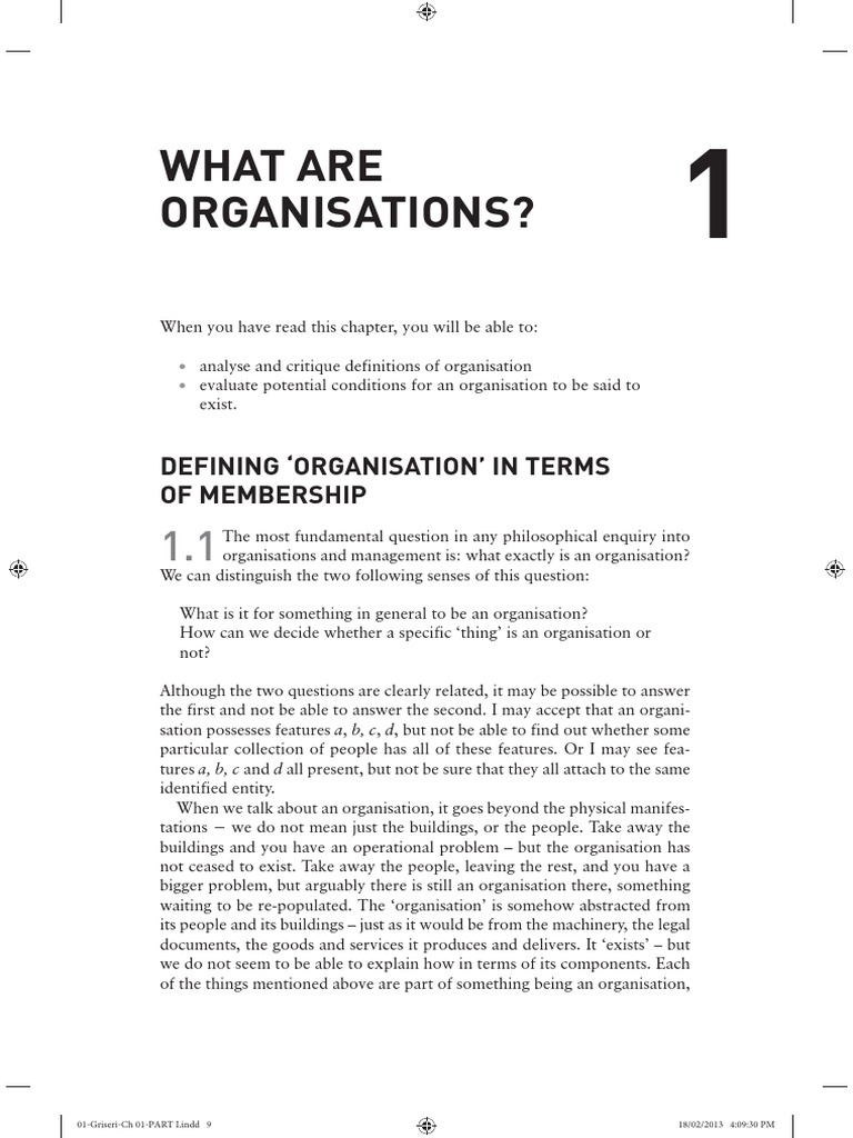 What Are Organisations?: Defining Organisation' in Terms of Membership ...