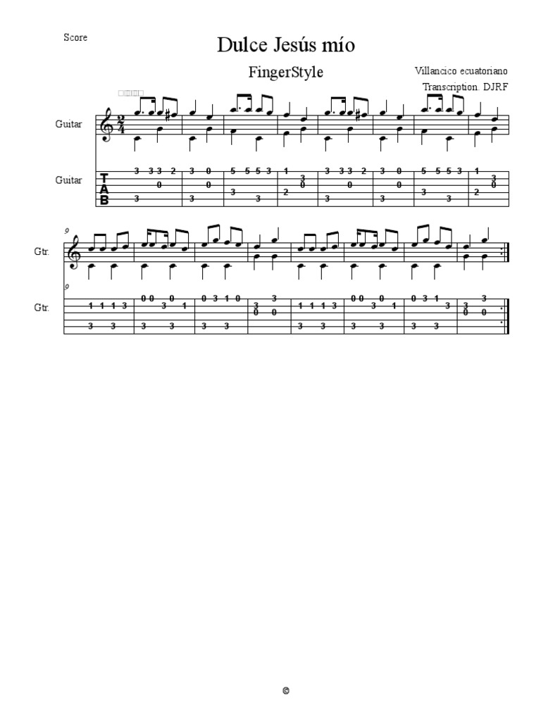 Dulce Jesus mio-FingerStyle | PDF
