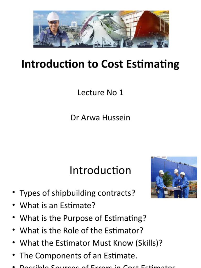 Introduction To Cost Estimating Lec 1 | PDF | Construction | Welding