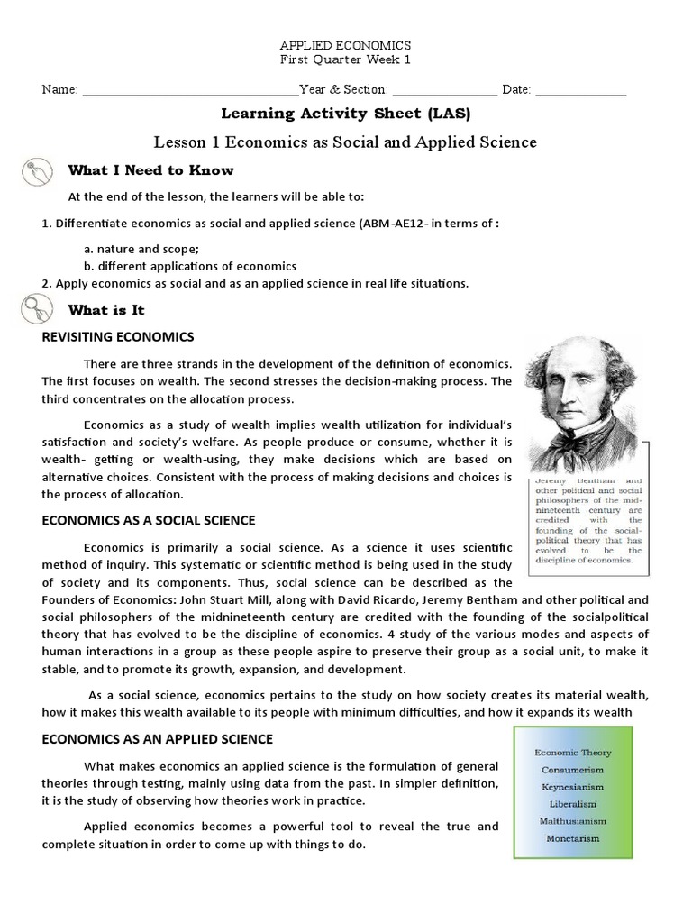 Applied Economics LAS Module 1 | PDF | Economics | Science