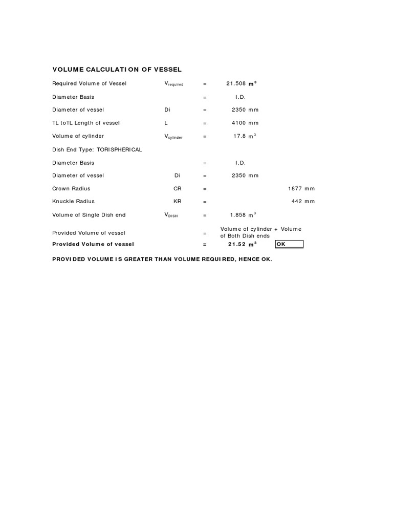 Volume of Torispherical Dish | PDF | Science & Mathematics | Technology ...