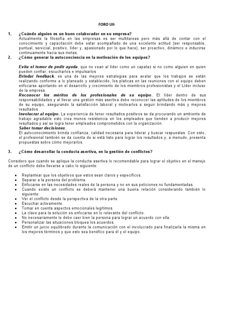 Foro Uii Lob | PDF | Comportamiento | Business