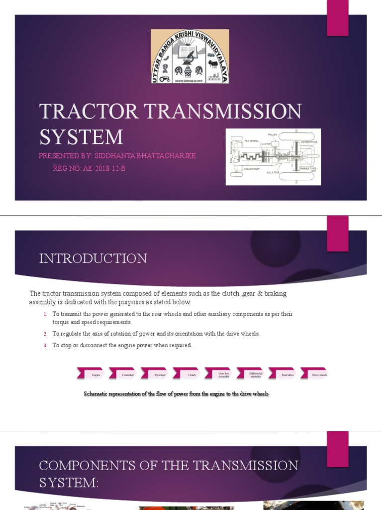 Tractor Transmission System | PDF | Transmission (Mechanics) | Clutch