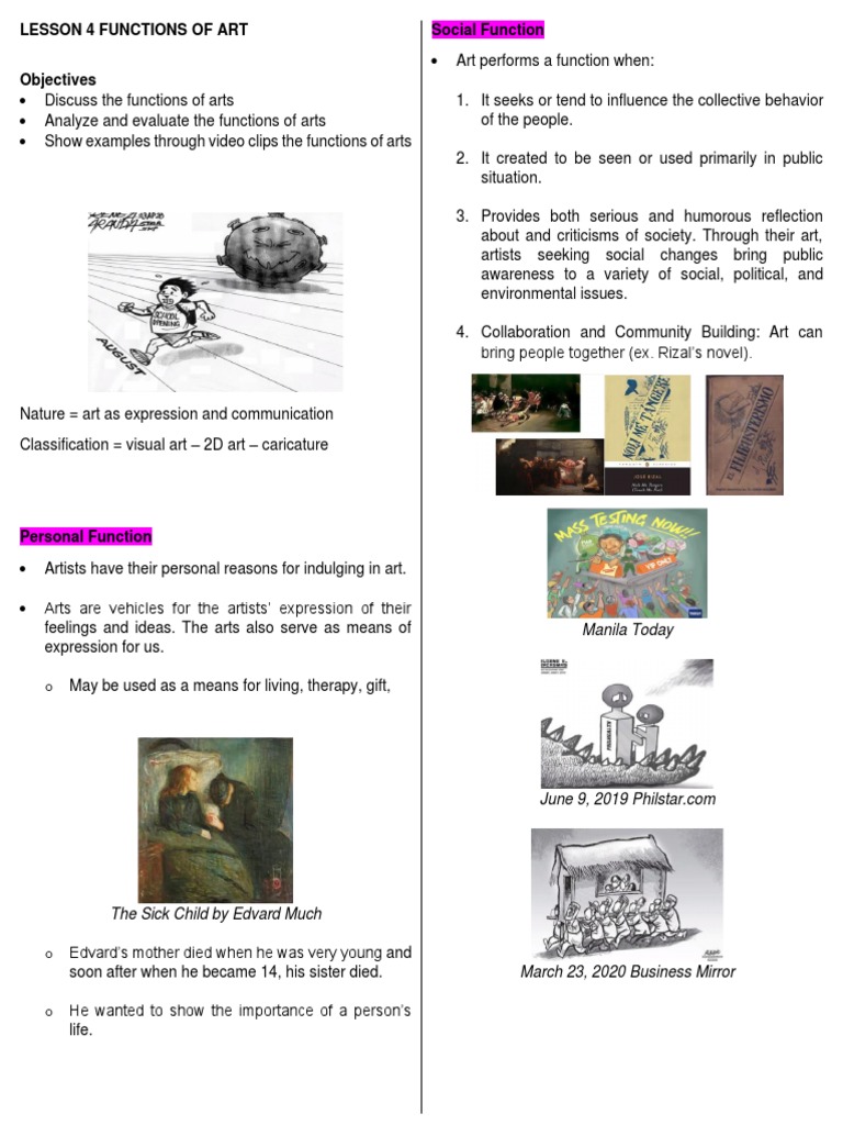 Lesson 4 Functions of Art | PDF | The Arts