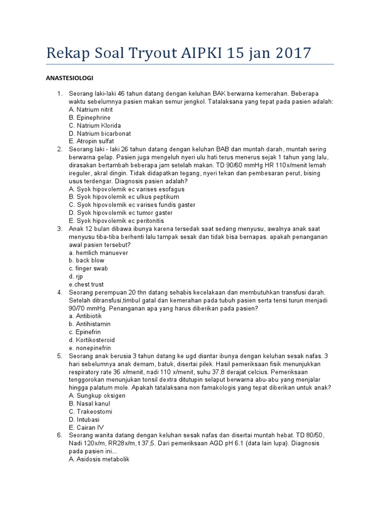 UGM - Rekap Soal To AIPKI FIX! 14 Jan Ugm | PDF