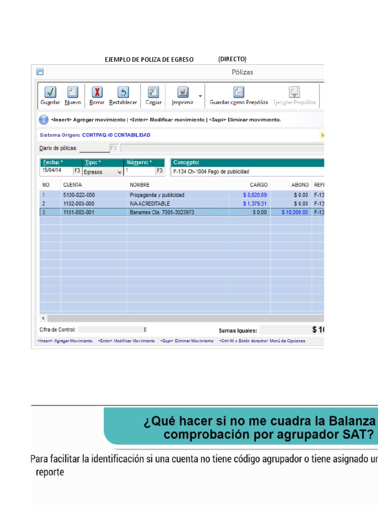 Ejemplo de Póliza de Egreso Contable | PDF | Ratio financiero ...