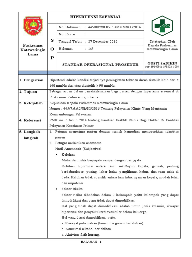 Sop Hipertensi | PDF