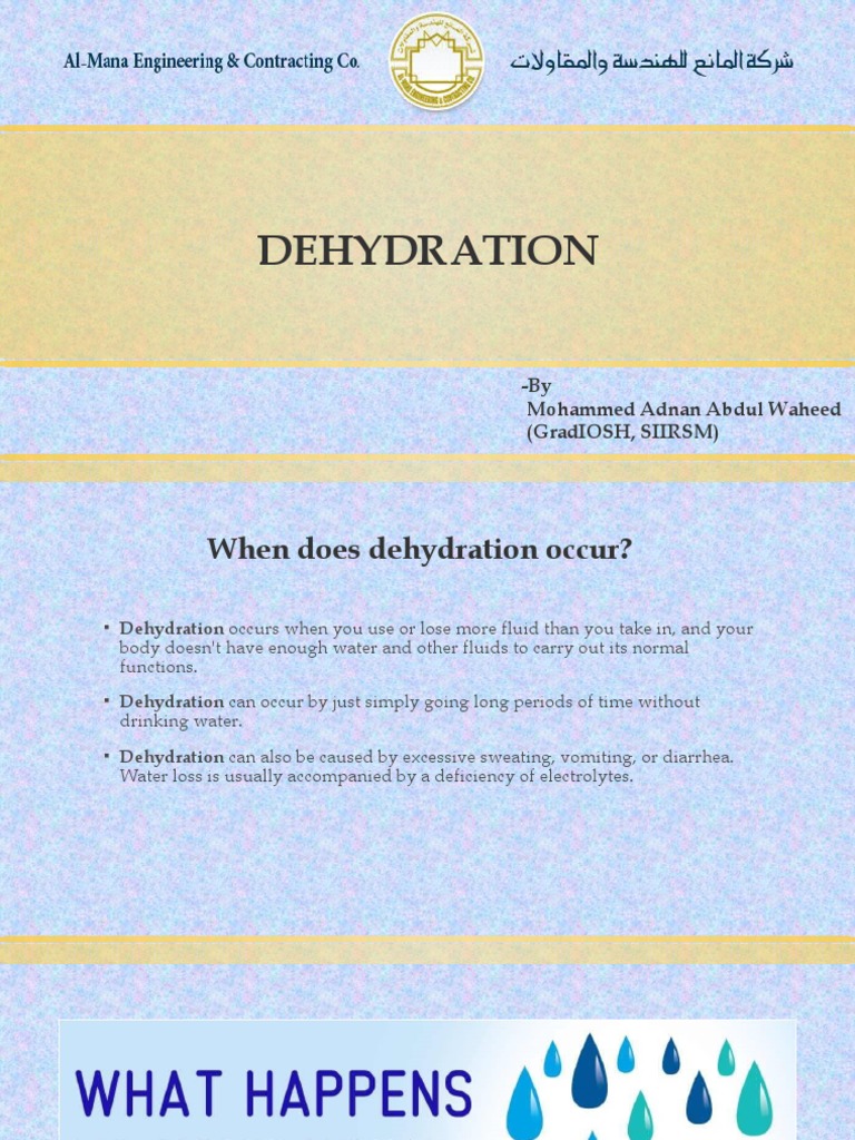Safety Moment - Dehydration | PDF