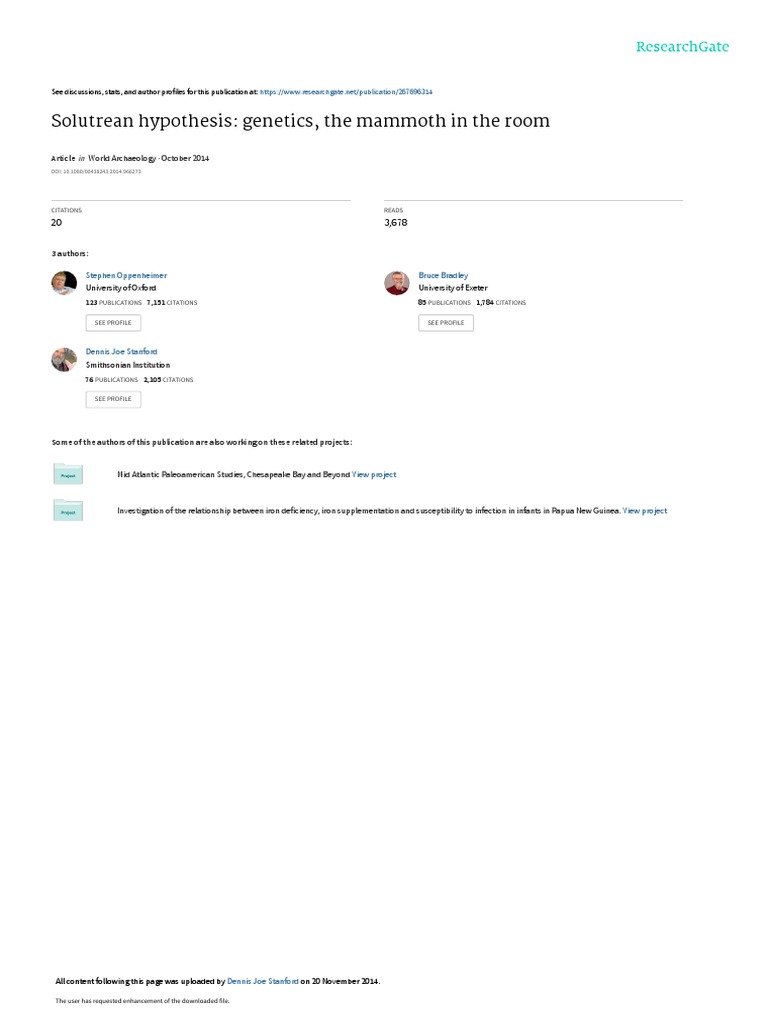 Solutrean Hypothesis - Genetics | PDF | Genetics