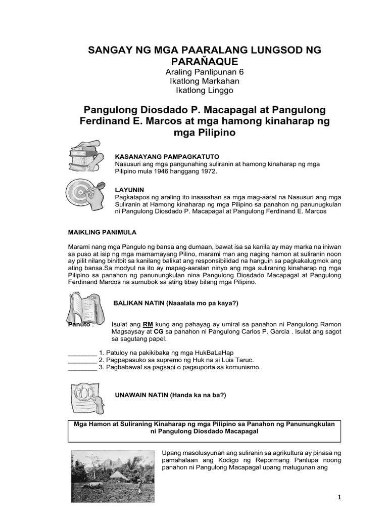 AP Grade6 Quarter3 Module Week3 | PDF