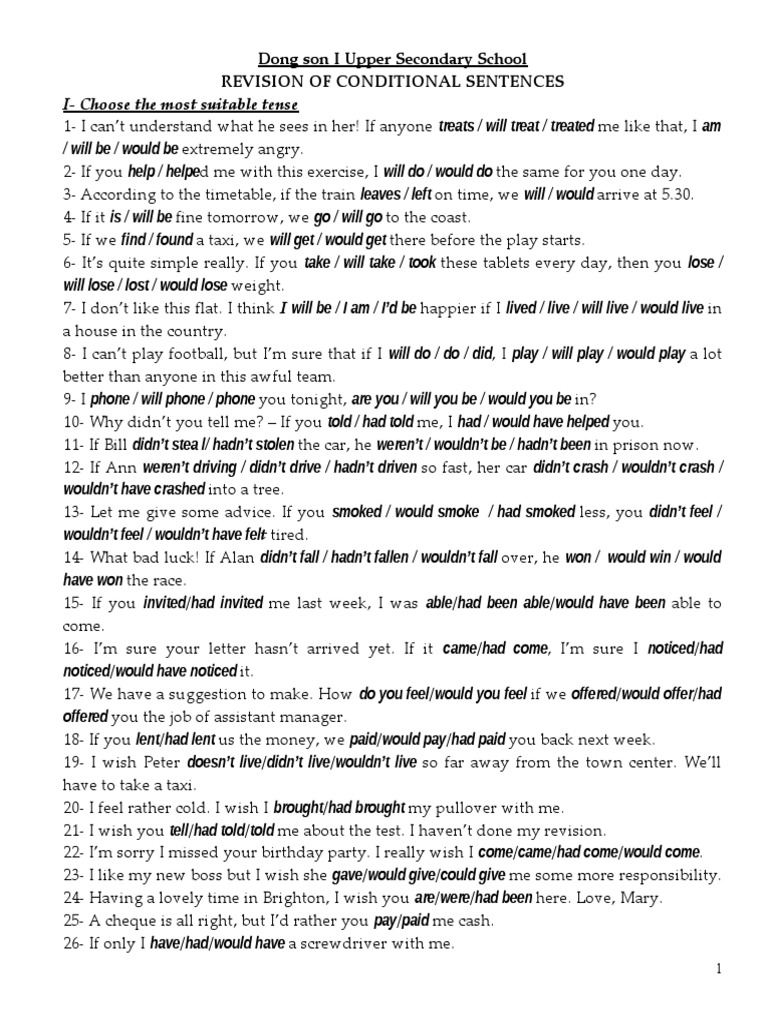 (123doc) - Exercise-On-Conditional-Sentences | PDF